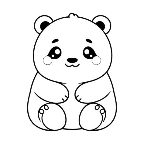Einfache Bezaubernde Kawaii Vektor Malvorlage Für Kleinkinder Premium