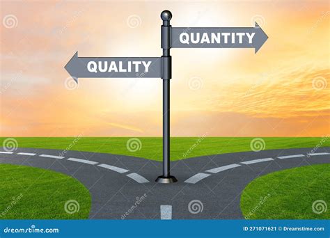 Concept Of Trade Off Between Quality And Quantity Stock Image Image
