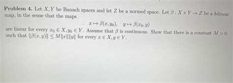 solved problem 4 ﻿let x y ﻿be banach spaces and let z ﻿be a