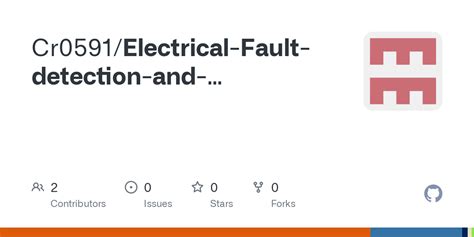 GitHub Cr Electrical Fault Detection And Classification