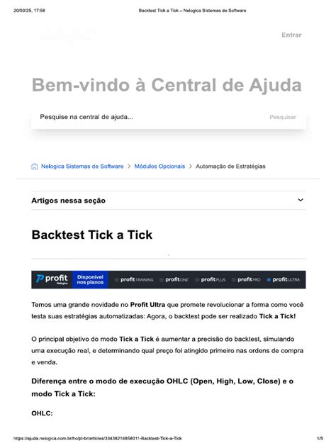 Backtest Tick A Tick Profit Pdf