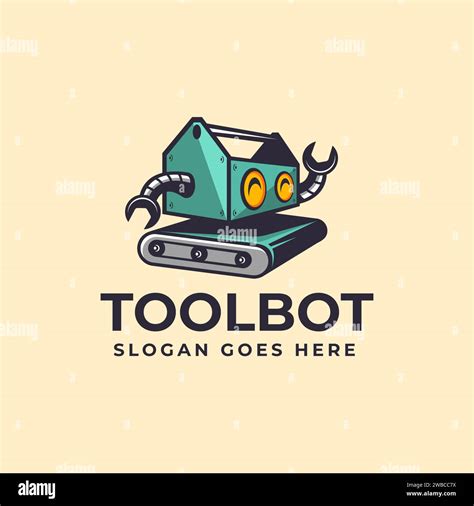 Toolbox Robot Cartoon Mascot Logo Template Stock Vector Image And Art Alamy
