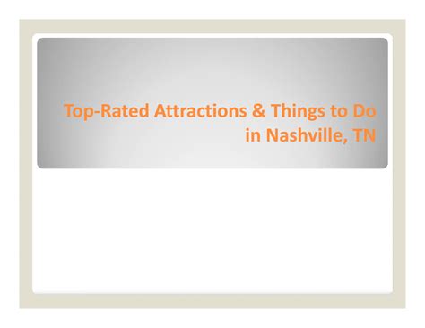 Top Rated Attractions And Things To Do In Nashvillepdf