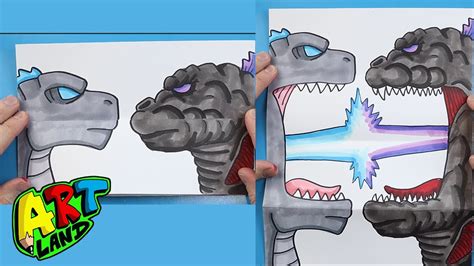 How To Draw SHIN GODZILLA VS GODZILLA SURPRISE FOLD YouTube