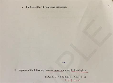 Solved Ii ﻿implement Ex Or Gate Using Basic Gates23