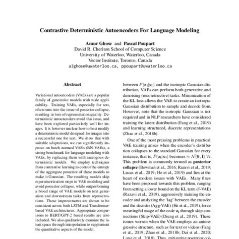 Contrastive Deterministic Autoencoders For Language Modeling Acl Anthology