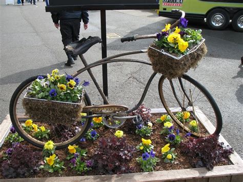 Bike Garden Flowers Bicycle Flower Basket