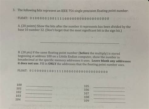 Solved 3 The Following Bits Represent An Ieee 754 Single Solved 3 The Following Bits Represent An Ieee 754 Single