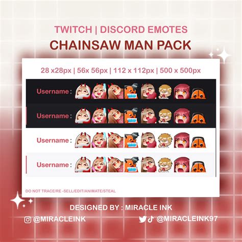 Csm Full Pack Emote Power Emote Pochi Emotes Twitch Etsy