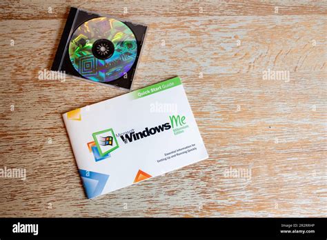 Disc And Booklet For Microsoft Windows Me Millennium Edition Stock