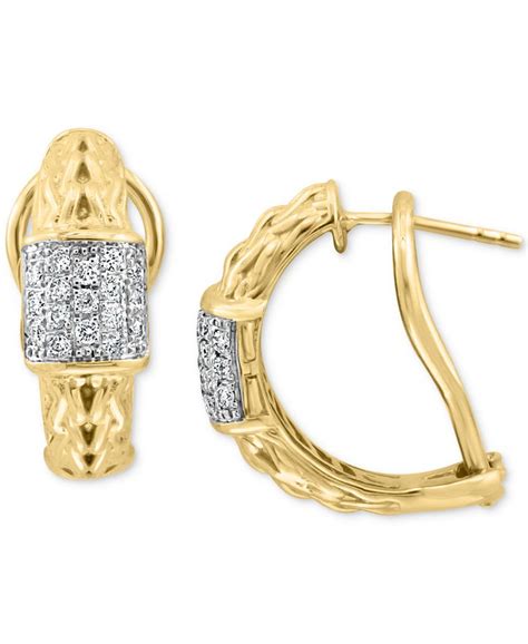 Effy Collection Effy® Diamond Extra Small Hoop Earrings 38 Ct Tw