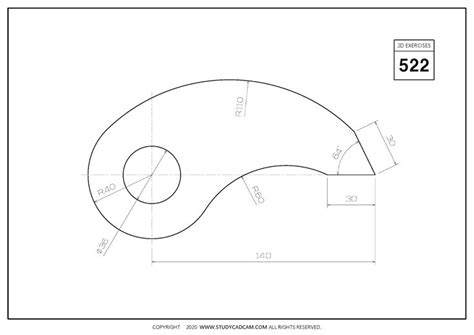 2D CAD EXERCISES 522 STUDYCADCAM