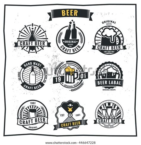 빈티지 맥주 배지 로고 및 레이블 스톡 벡터로열티 프리 446647228
