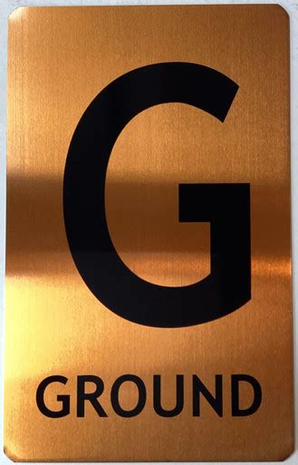 Ground Floor Sign Gold Color Aluminum Size 5x8 Inch The Gold