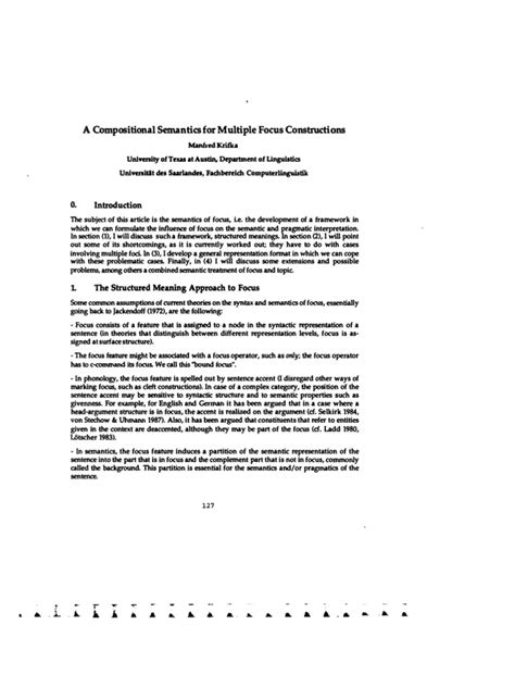 A Compositional Semantics For Multiple Focus Constructions Pdf