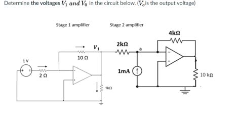 Solved Determine The Voltages Vi And V In The Circuit Chegg Com