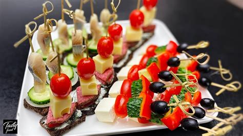 Закуски Канапе на Новогодний Стол 🎄 Youtube