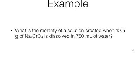 Chapter Molarity Example YouTube