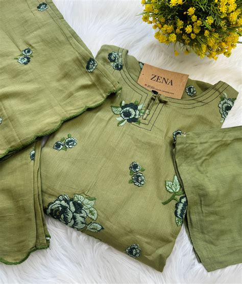 Pure Cotton Embroidered Kurti Set Zena