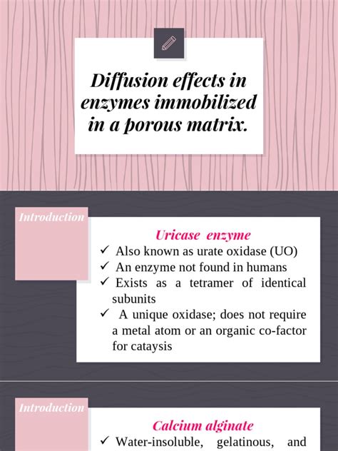 Diffusion Effects In Enzymes Immobilized In A Porous Matrix Pdf Enzyme Kinetics Physical