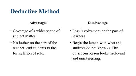 Deductive Method And Indeductive Method Pptx Education