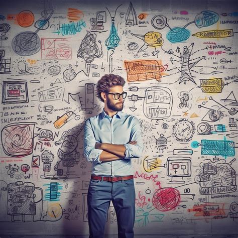 premium ai image man writes project on the blackboard business