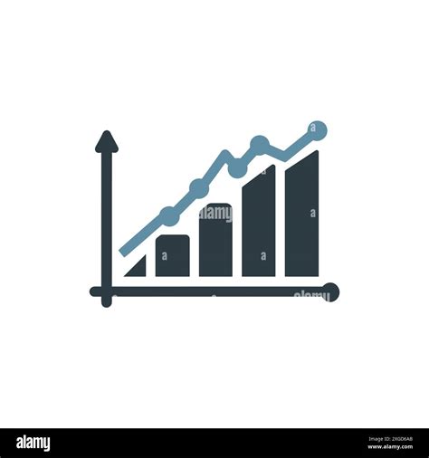 Ascending Bar Graph With Upward Trend Line Icon Stock Vector Image