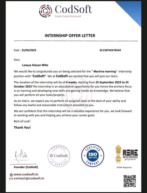 Laasya Kalyan On Linkedin Codsoft Internship Machinelearning