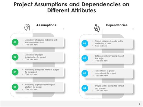 Assumptions And Dependencies Arrows Business Software Implementation