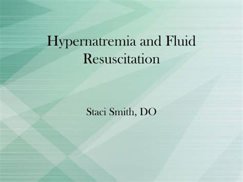 Hypernatremia Concised Presentation Pptx Ppt