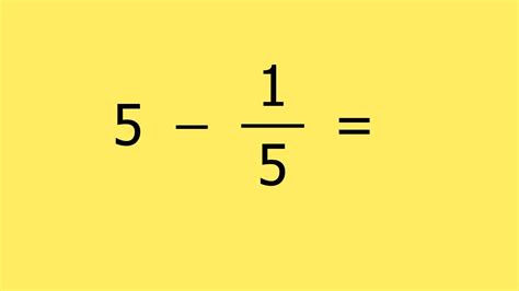 Вычитание дроби из целого числа Пример 11 Youtube