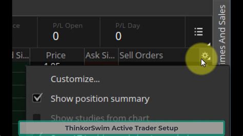 Thinkorswim Active Trader Setup Youtube