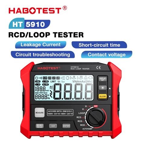 HABOTEST HT5910 4 7 Inch LCD Leakage Switch Tester Digital RCD Loop