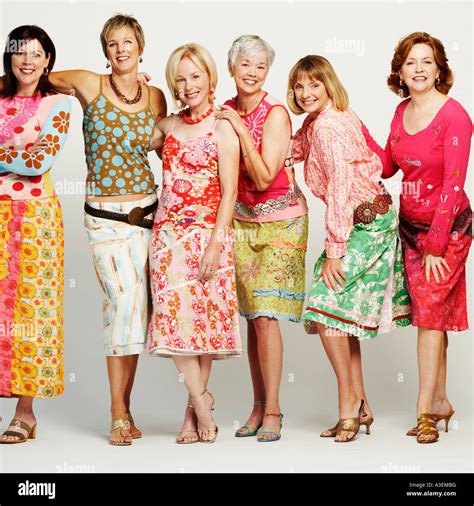 Portrait Of A Group Of Mature Women Standing And Smiling Stock Photo Alamy