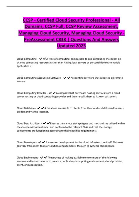 Ccsp Certified Cloud Security Professional All Domains Ccsp Full Ccsp Review Assessment