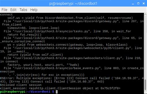 Unclosed Client Session Error · Issue 1961 · Rapptzdiscordpy · Github