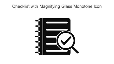 Checklist With Magnifying Glass Monotone Icon In Powerpoint Pptx Png