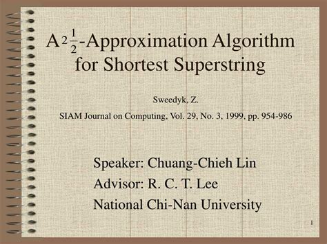 ppt a approximation algorithm for shortest superstring powerpoint