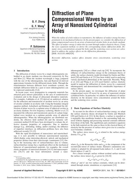 Pdf Diffraction Of Plane Compressional Waves By An Array Of Nanosized