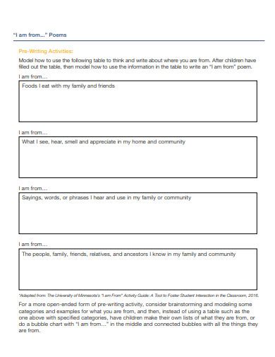 30 I Am From Poem Examples To Download