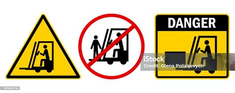 Иллюстрация С Предупреждающим Знаком Погрузчика Предупреждающие Знаки Погрузчика Знак Запрета