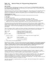 General Policy For Programming Assignments Data Structures CSCI 270