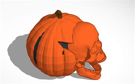 3d Design Halloween Ii Jack O Skull Tinkercad