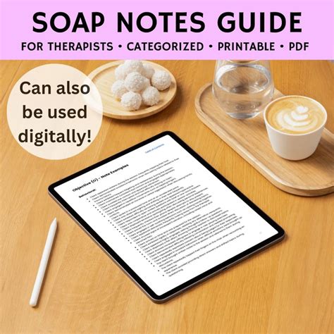 1500 Therapy Progress Note Cheat Sheet Therapy Soap Note Guide
