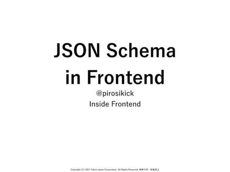 Json Schema In Web Frontend Insidefe Pdf