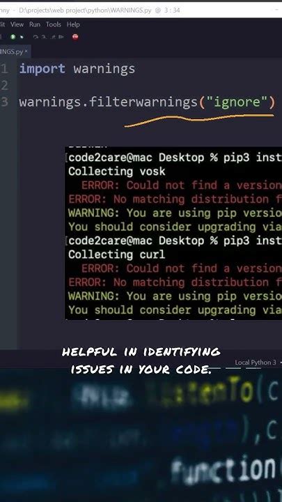 How To Disable Warnings In Python Shorts Python Coding Programming Youtube