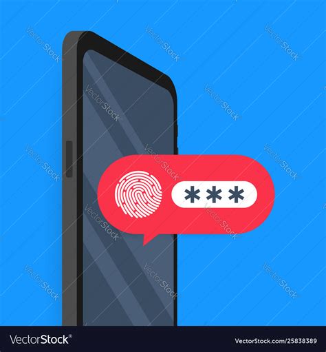 Mobile Phone Unlocked Notification Button Vector Image