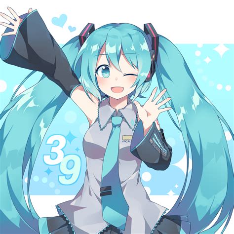 Miku Waving [vocaloid] Awwnime