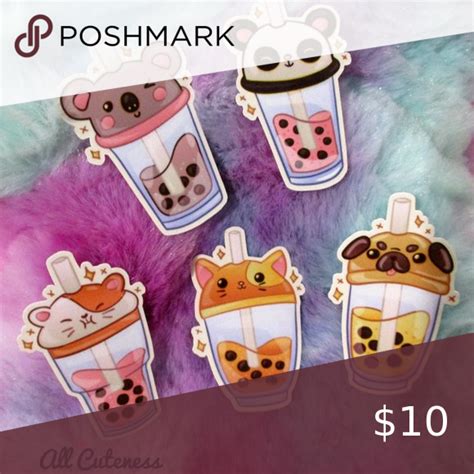 🎀 Kawaii Sticker Set Boba Tea Kawaii Stickers Boba Tea Sticker Set