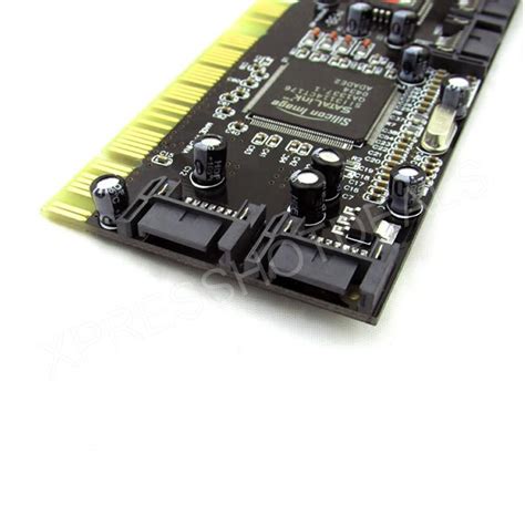 Pci 4 Ports Sata Internal Raid Controller Card Wlow Profile Bracket Grandado